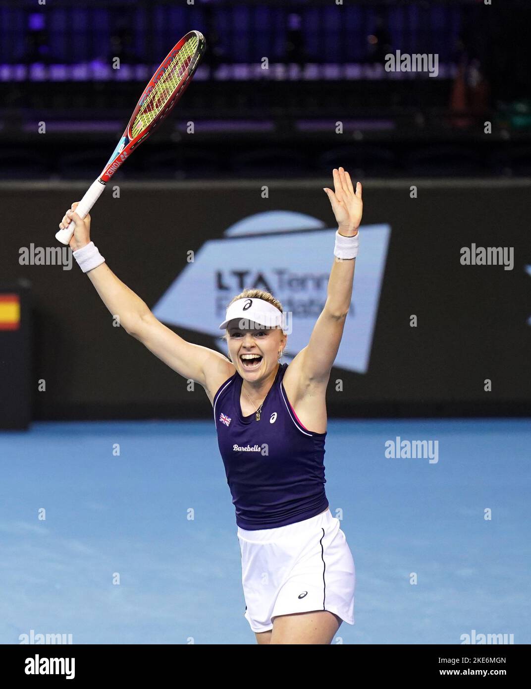 Great Britain's Harriet Dart celebrates beating Spain's Paula Badosa ...