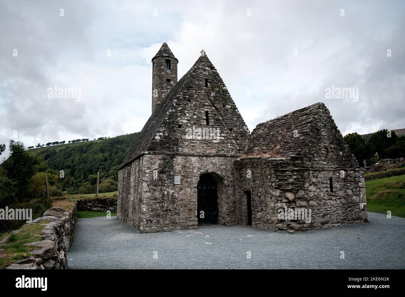 Monastic cemetery of Glendalough, Ireland. Ancient monastery in the ...