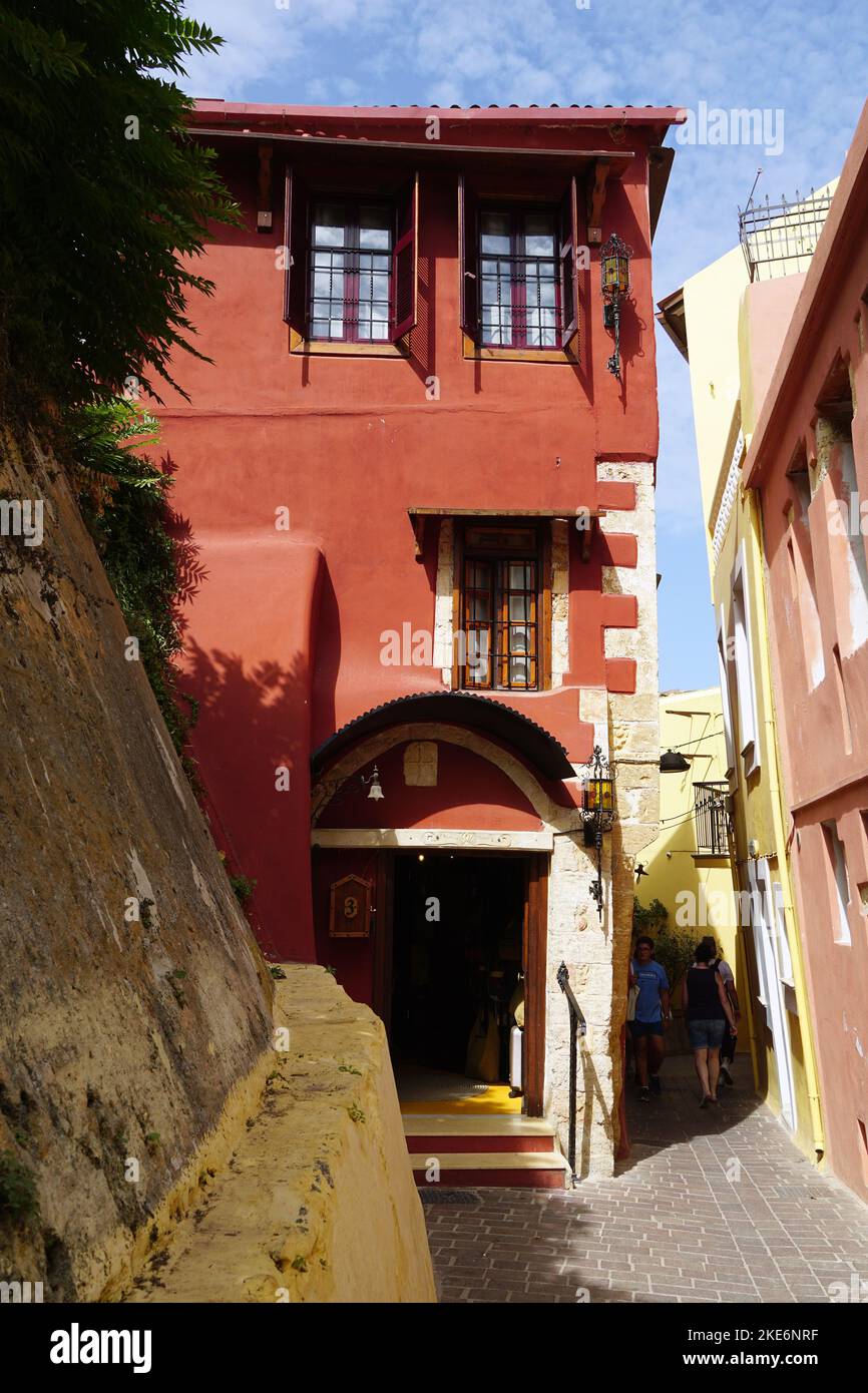 alley, downtown, Chania, Hania, Crete, Greece, Europe Stock Photo - Alamy