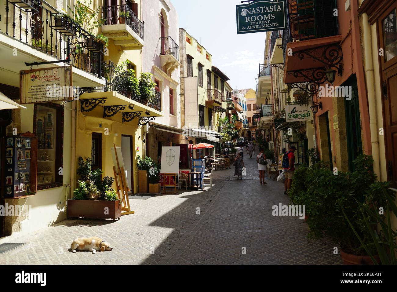 alley, downtown, Chania, Hania, Crete, Greece, Europe Stock Photo - Alamy