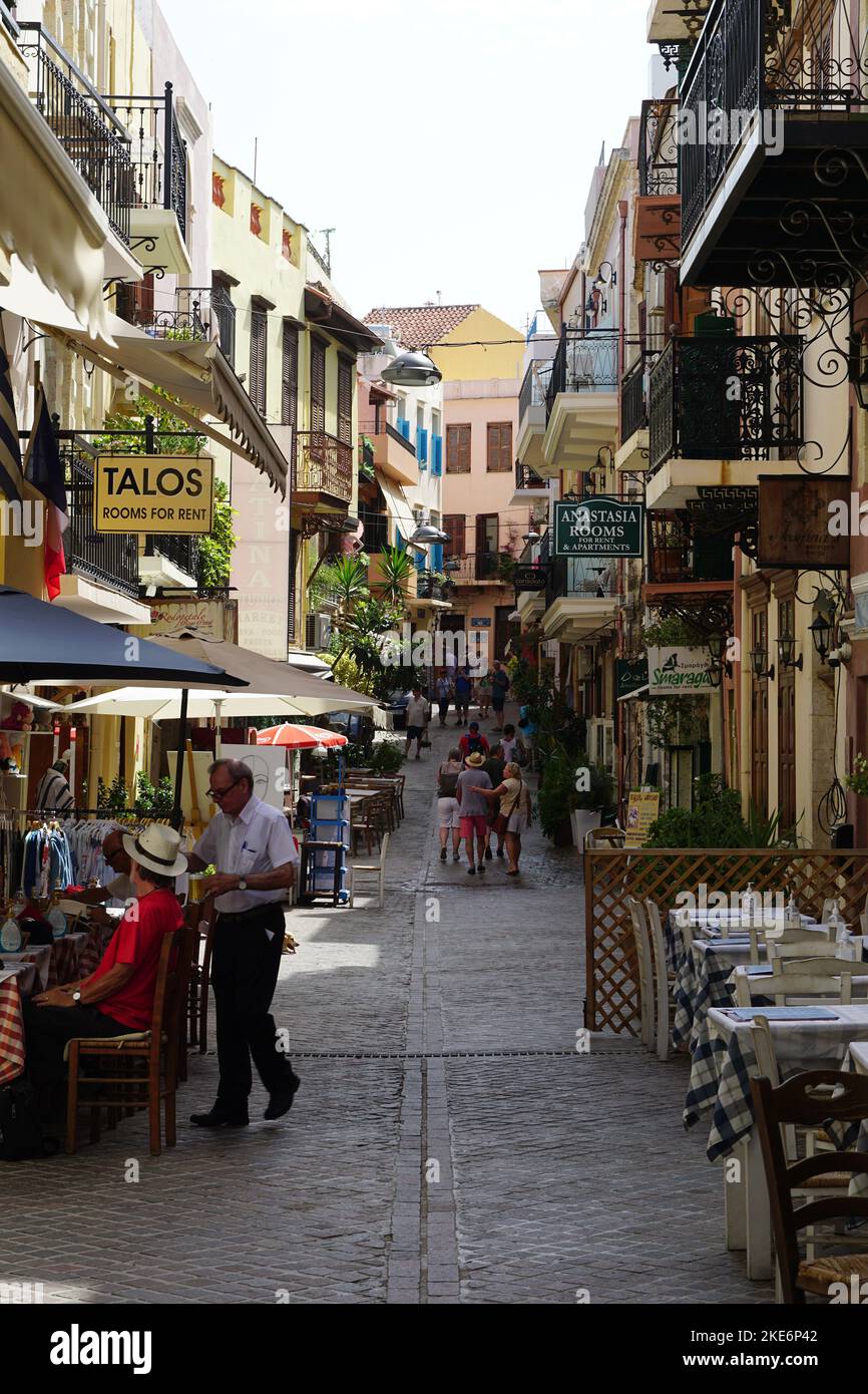 alley, downtown, Chania, Hania, Crete, Greece, Europe Stock Photo - Alamy