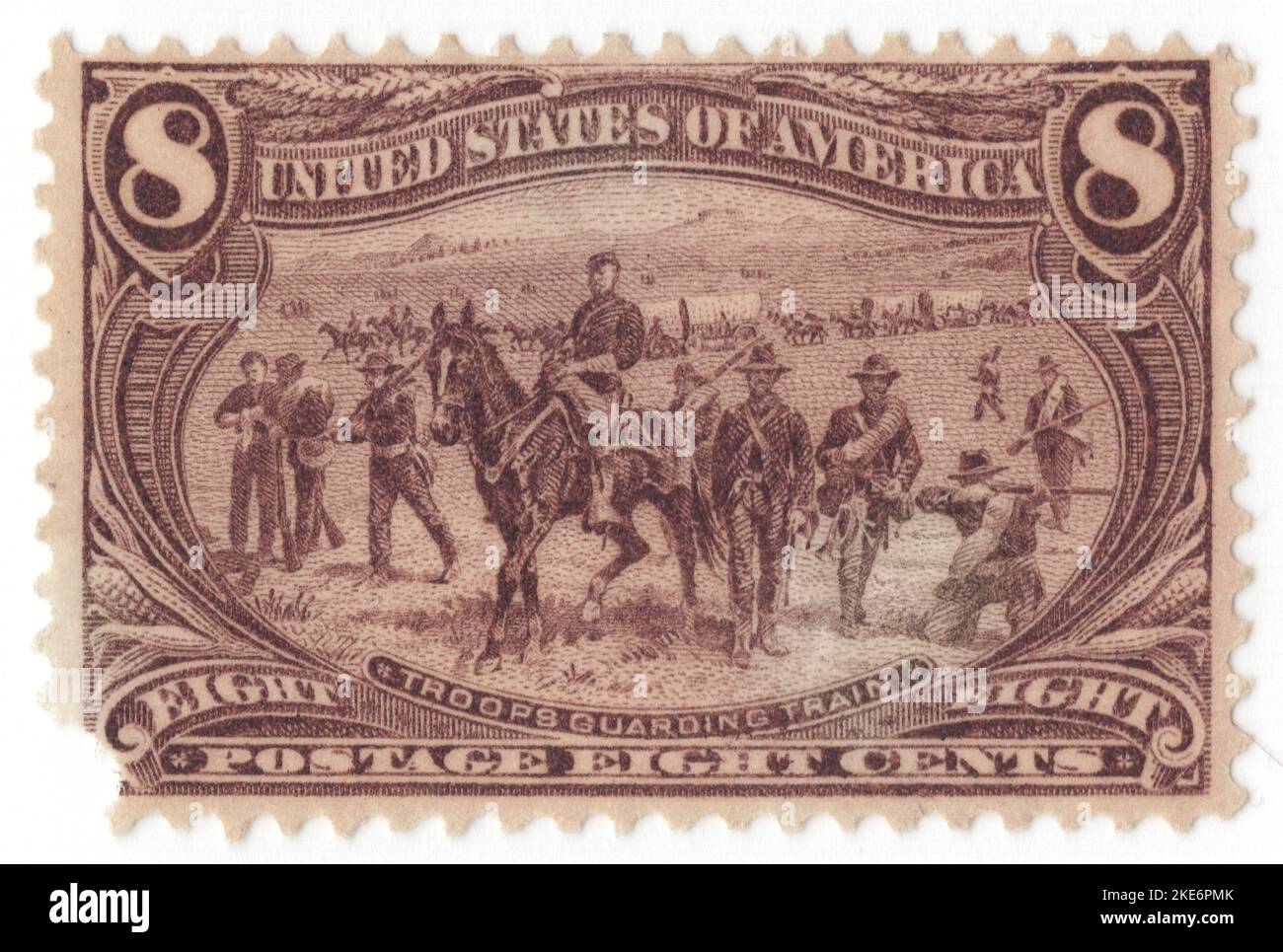 USA - 1898 June 17: An 8 cents violet-brown postage stamp depicting ...
