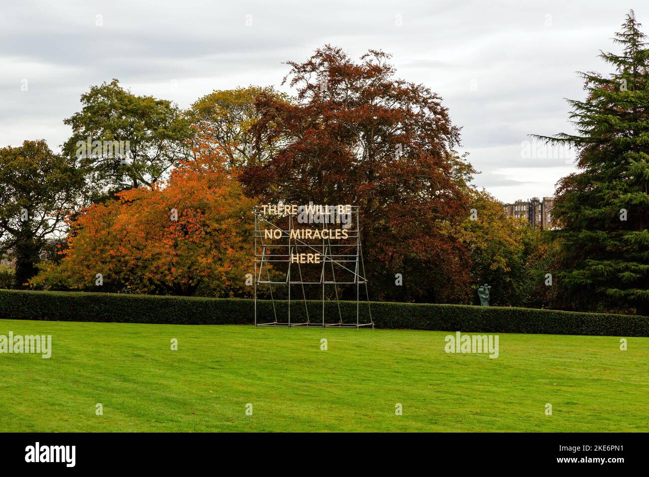 There Will be No Miracles Here sign, by Nathan Coley. Scottish National ...