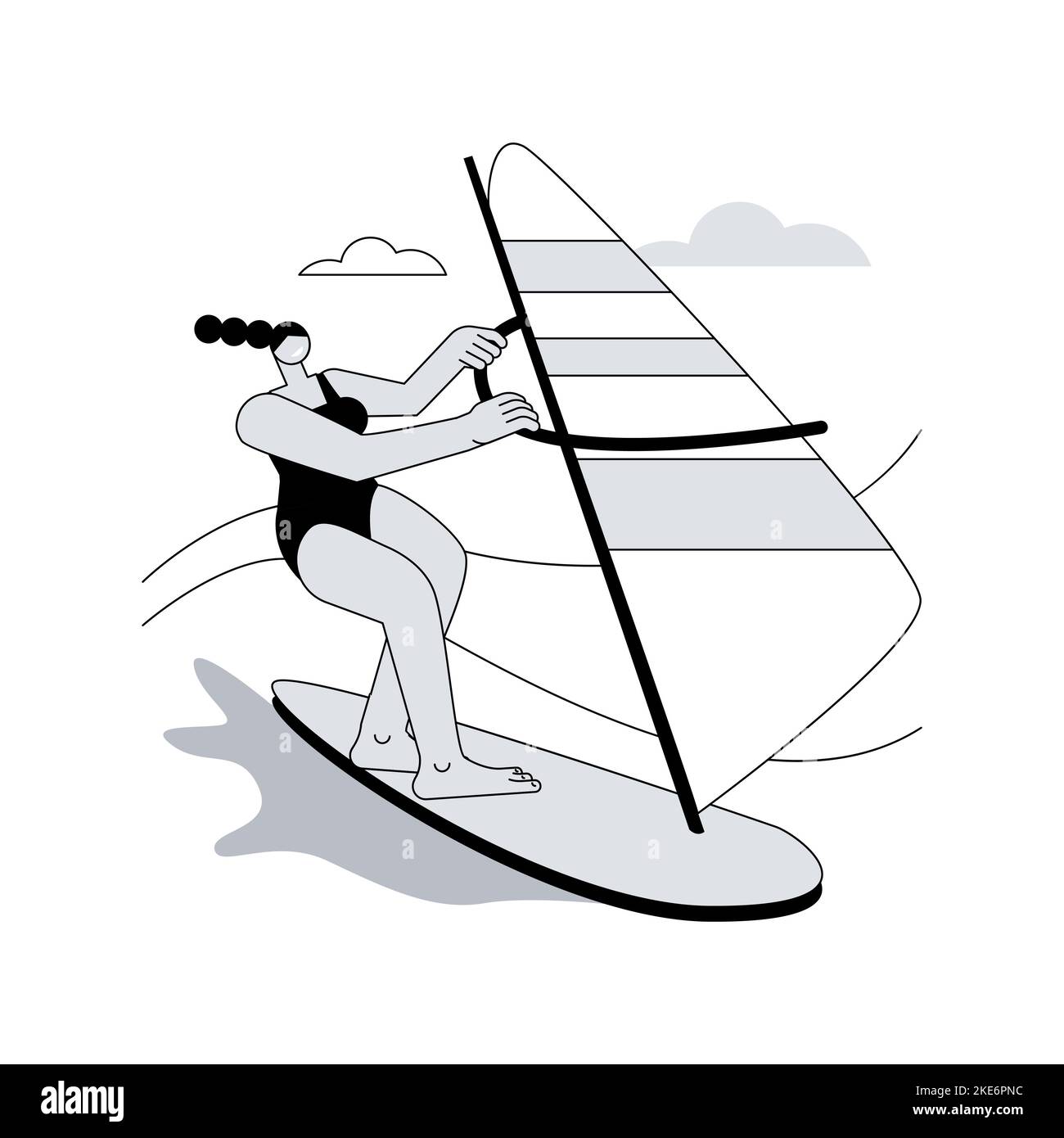 Windsurfing abstract concept vector illustration. Water sport, extreme ...