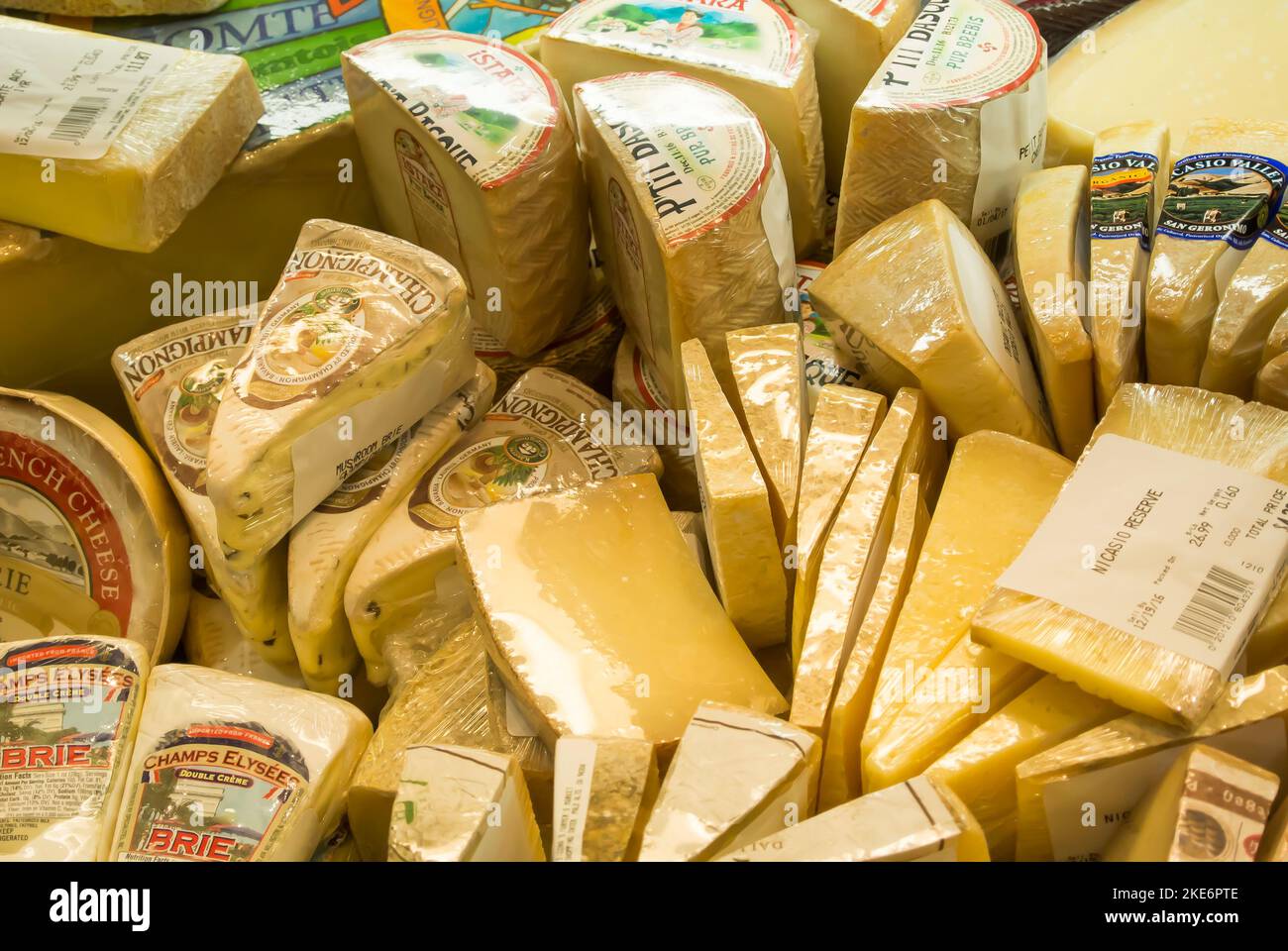 Various cheese labels hi-res stock photography and images - Alamy
