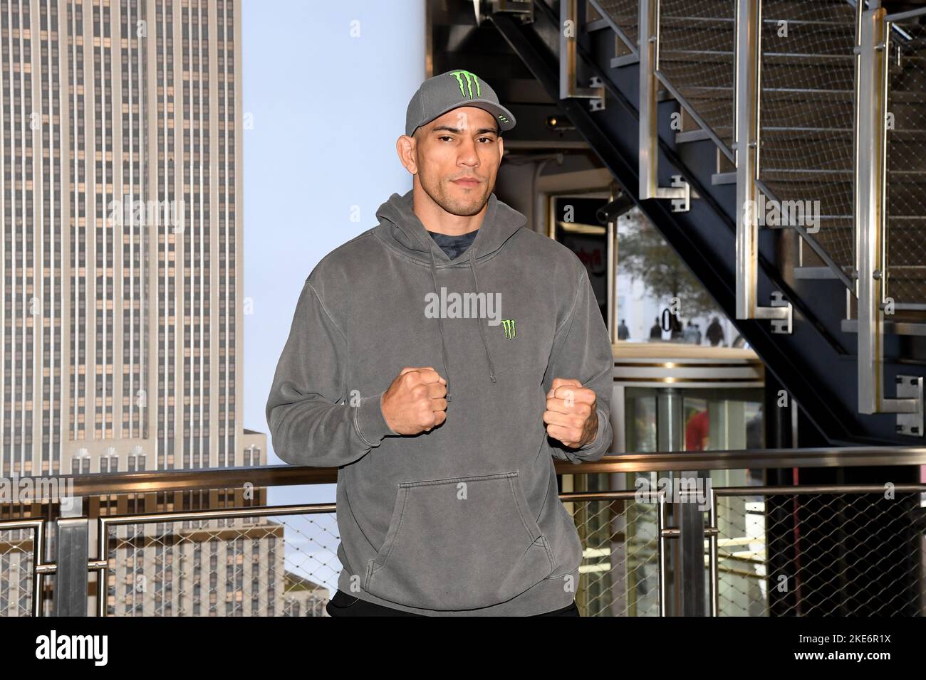 New York, NY on November 10, 2022. Alex Pereira attends a faceoff ...
