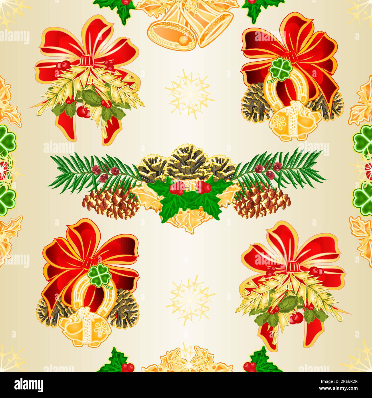 Seamless texture Christmas and New Year decoration with Christmas ...