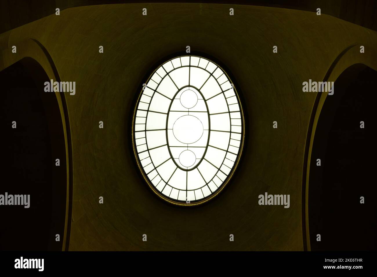 A low-angle shot of a beautiful oval-shaped skylight Stock Photo - Alamy