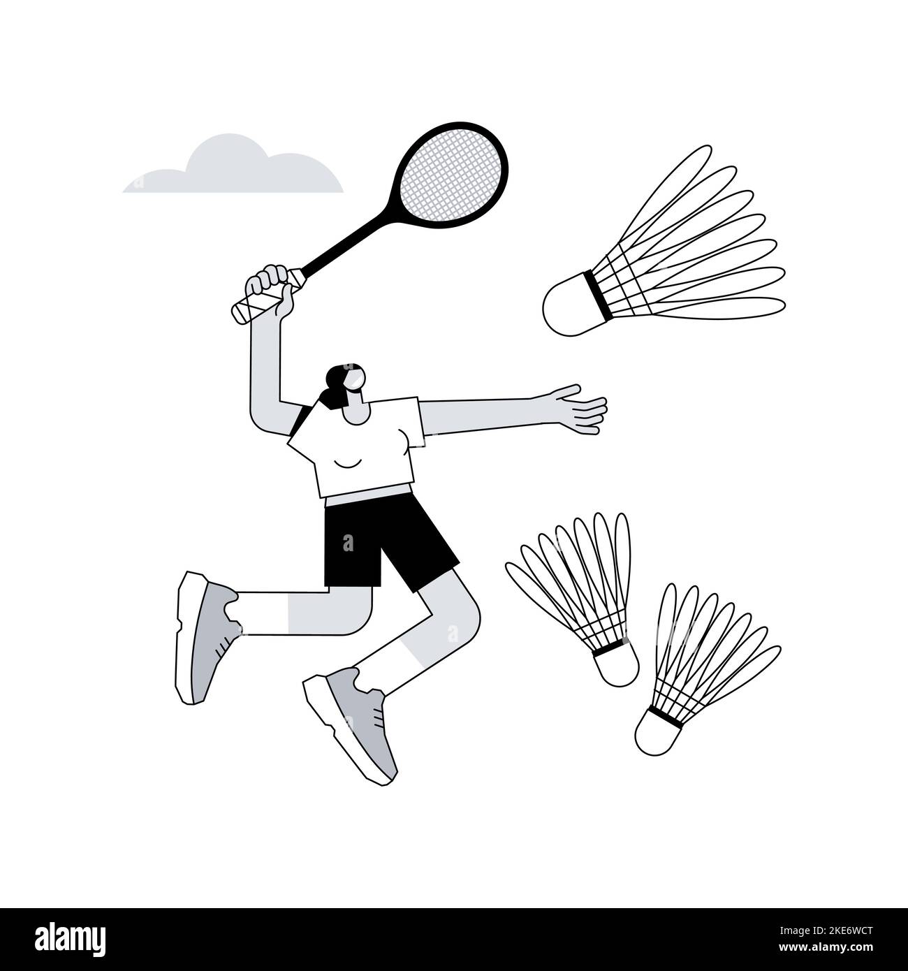 Badminton abstract concept vector illustration. Racket sport, outdoor ...
