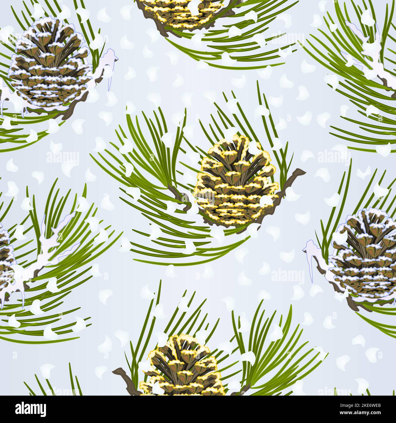 Seamless texture Christmas and New Year decoration golden pine cone and ...