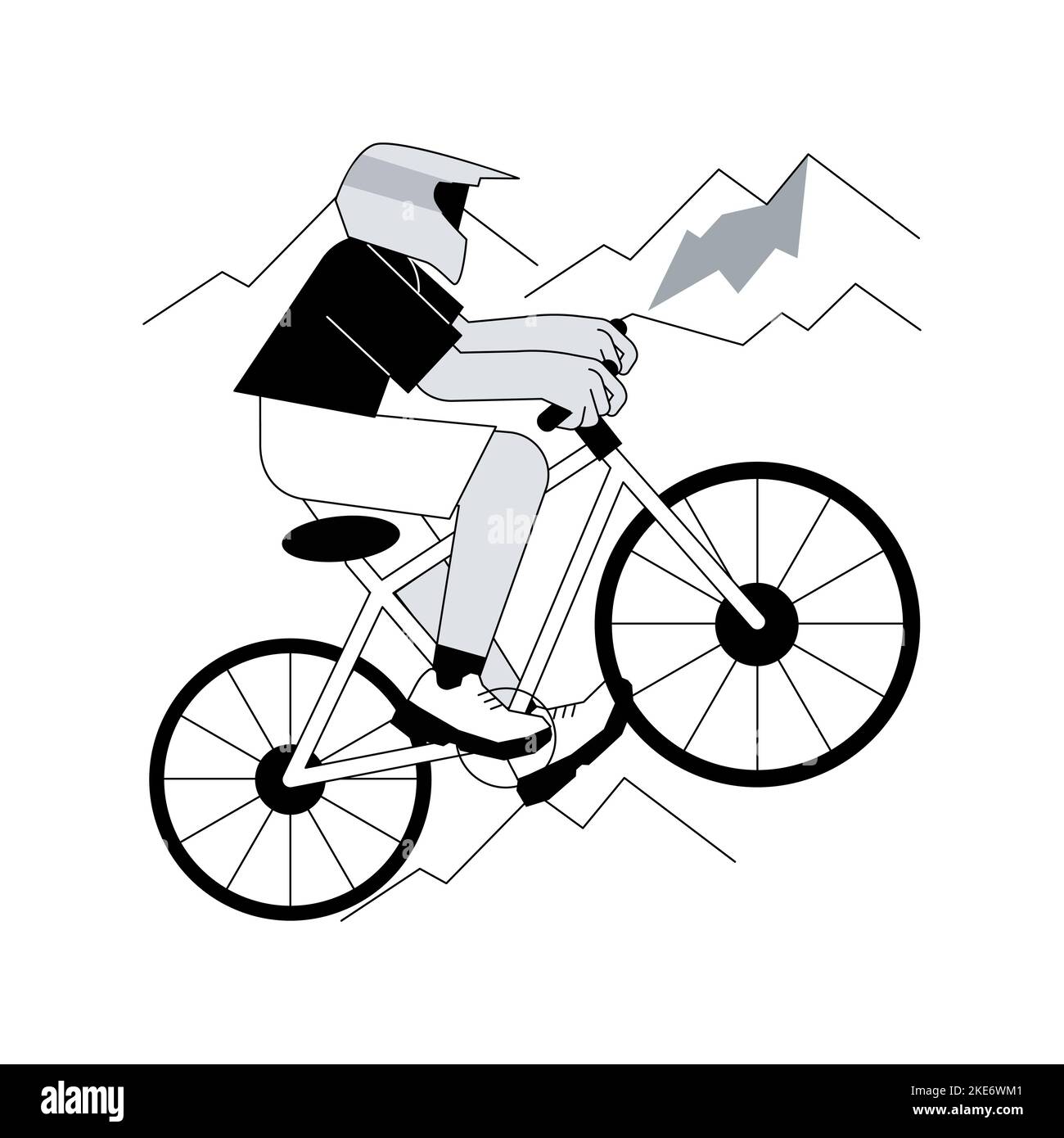 Downhill abstract concept vector illustration. Mountain freeride ...
