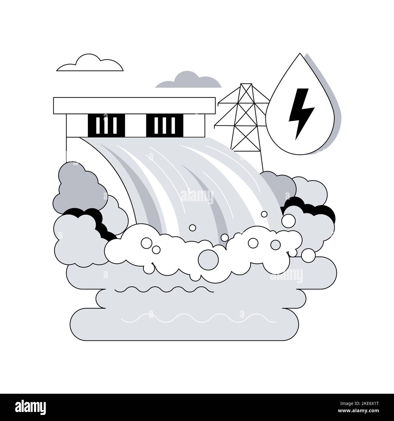 Hydropower abstract concept vector illustration. Hydropower electricity ...