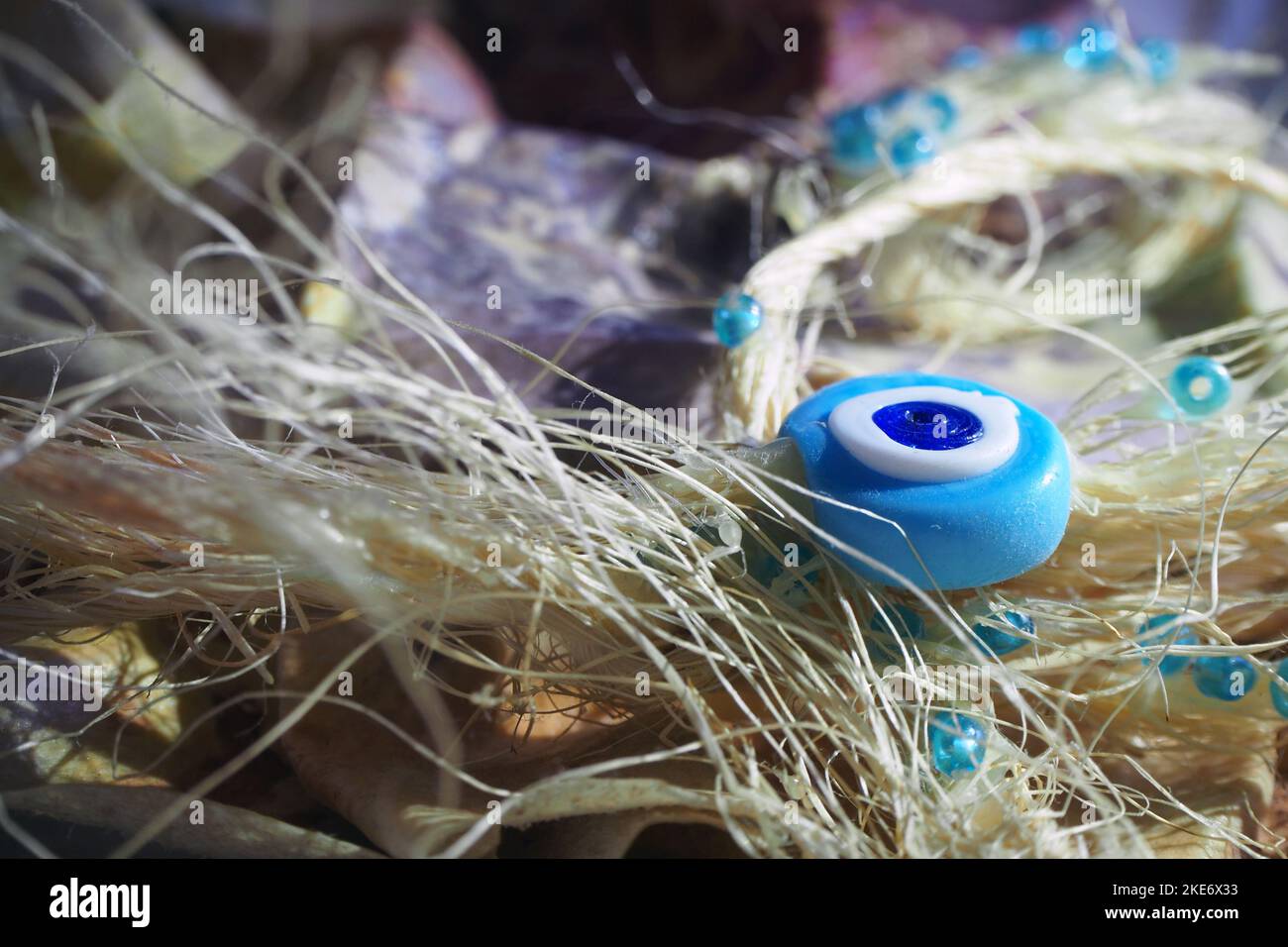 An amulet believed to bring luck. Evil eye bead, symbol of good luck ...