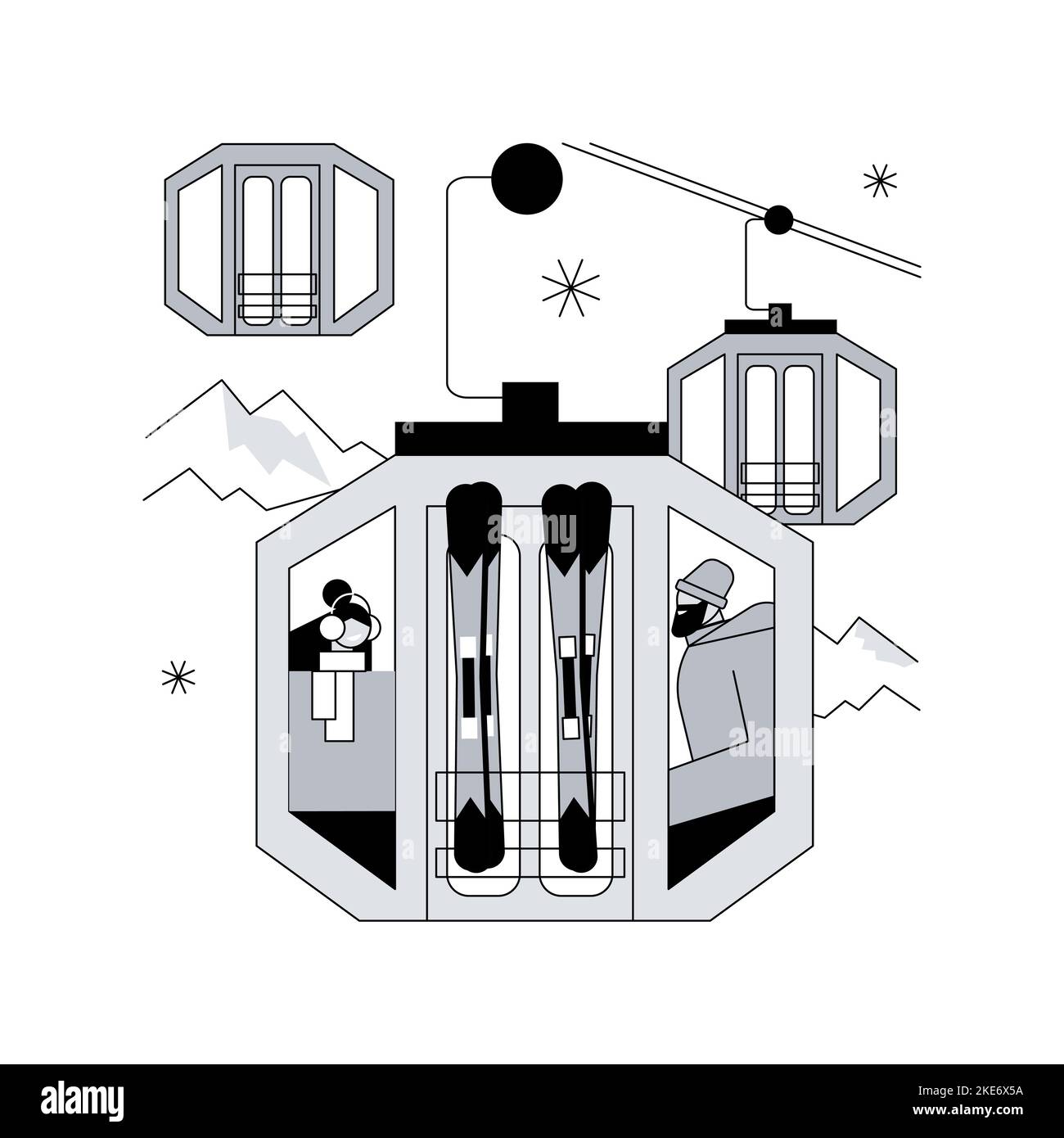 Cable transport abstract concept vector illustration. Cable ways ...