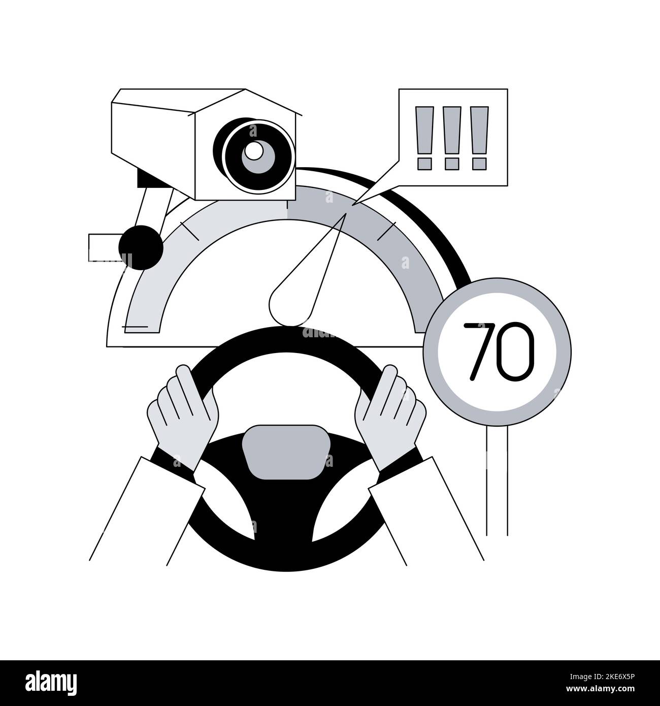 Speed control abstract concept vector illustration. Road police radar ...