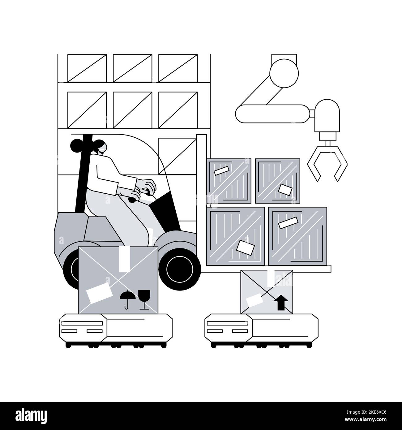 Warehouse Robotization Abstract Concept Vector Illustration Warehouse Robotics Engineering