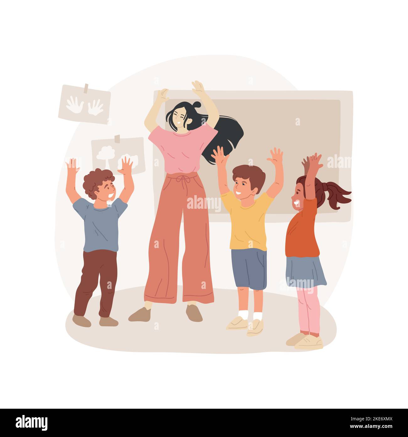 Classroom warmup isolated cartoon vector illustration. Physical ...