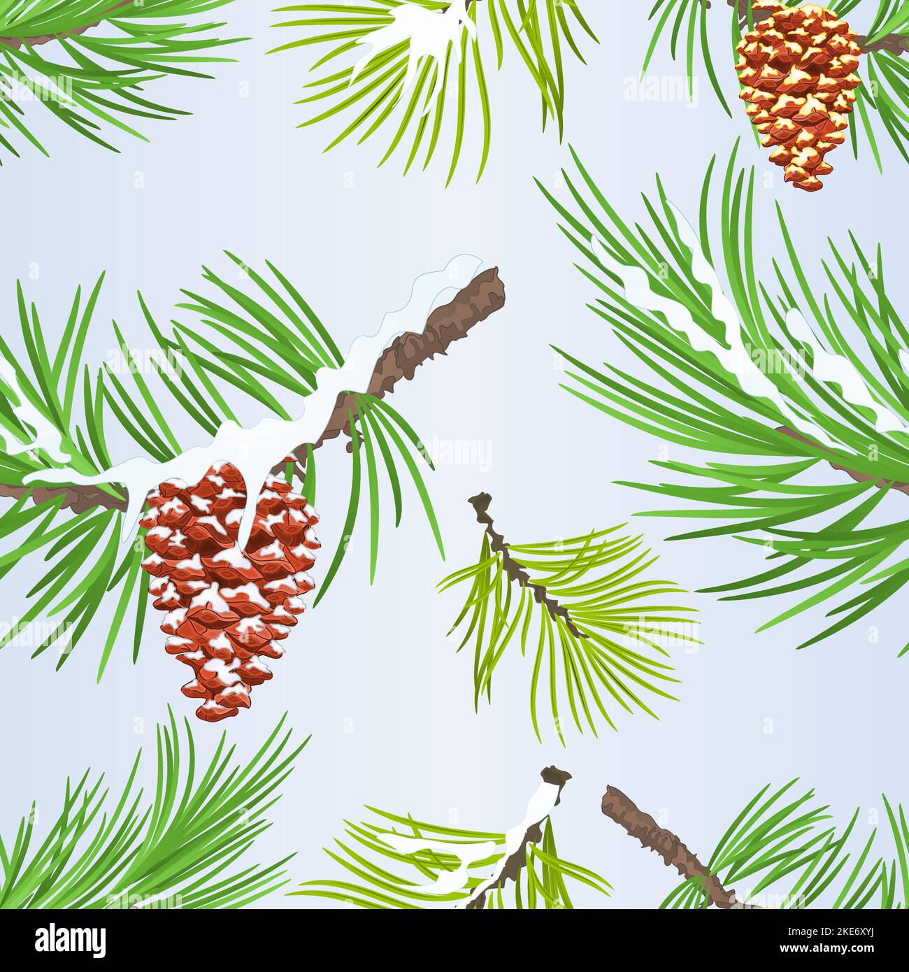 Seamless texture Christmas and New Year decoration pine cones golden ...