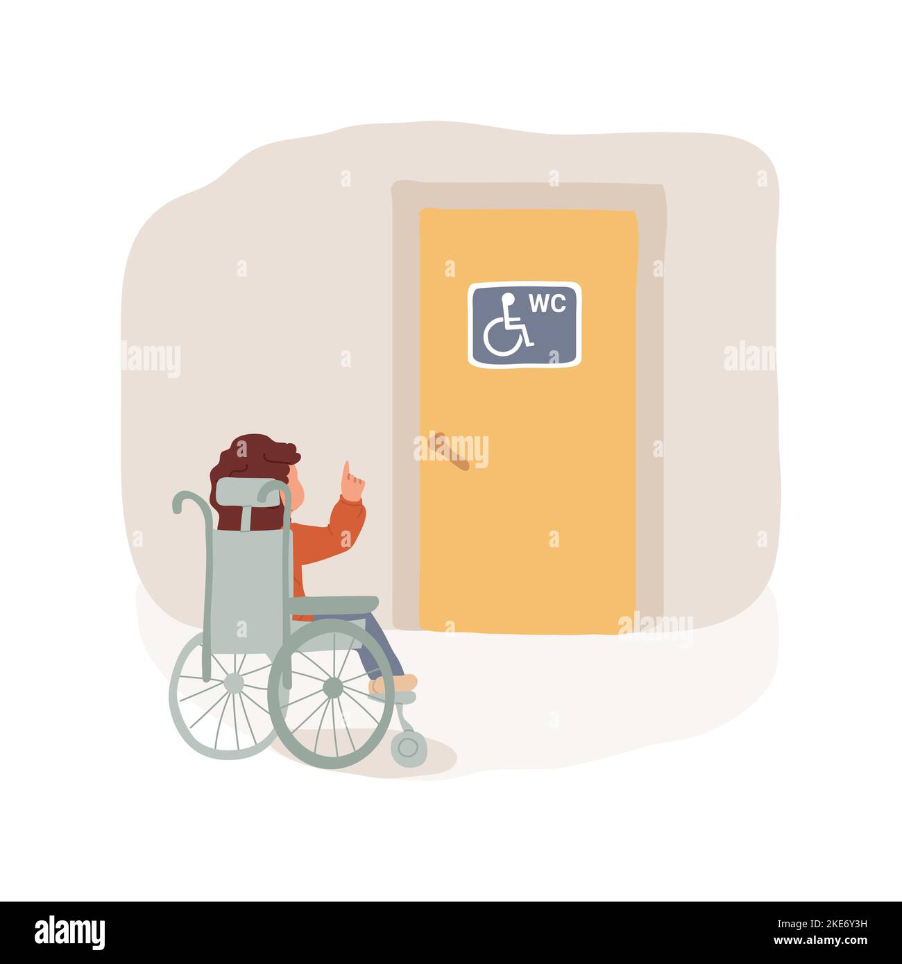 Accessible toilets isolated cartoon vector illustration. Bathroom door ...