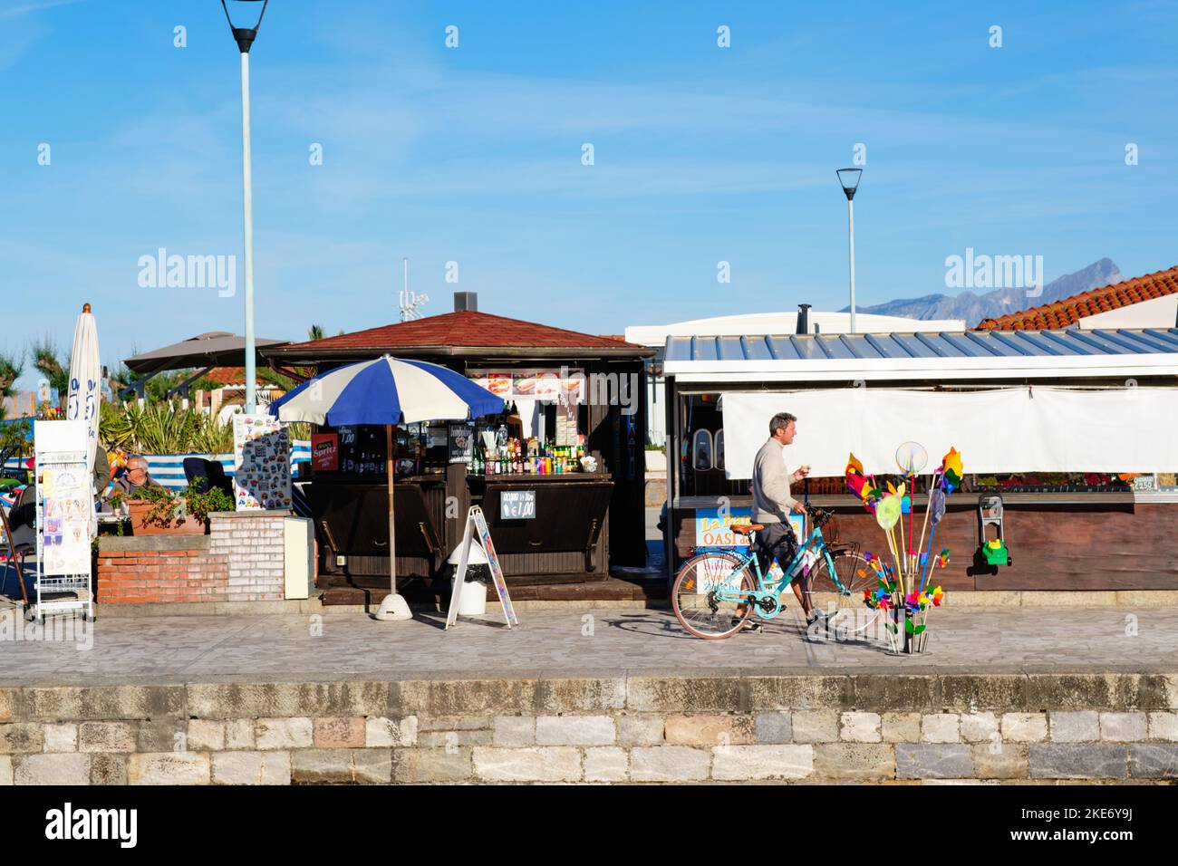 Viareggio, Italy - November 06, 2022: typical bar on the pier of the ...