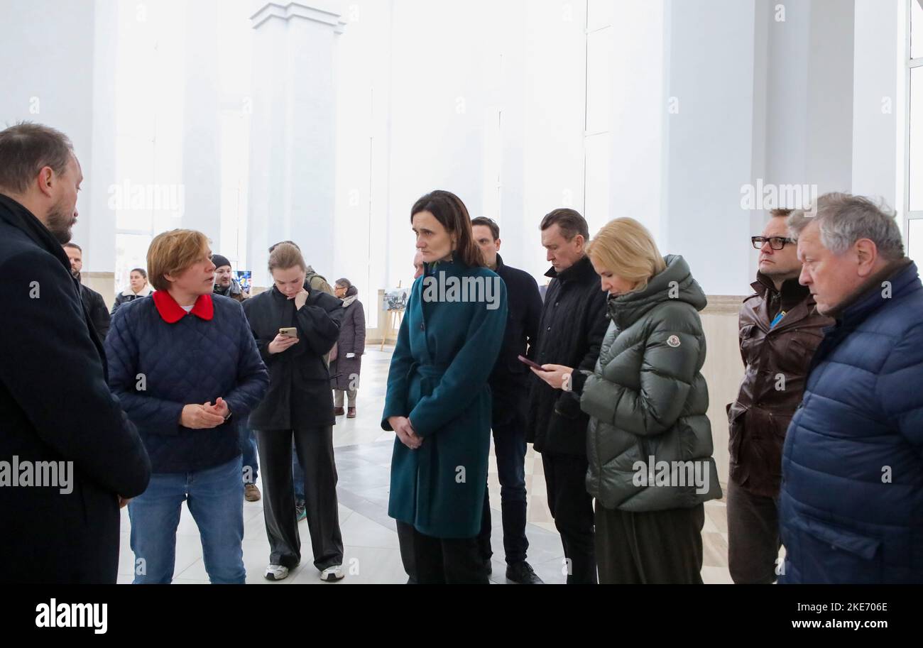 BUCHA, UKRAINE - NOVEMBER 10, 2022 - Speaker of the Seimas of the ... BUCHA, UKRAINE - NOVEMBER 10, 2022 - Speaker of the Seimas of the ...