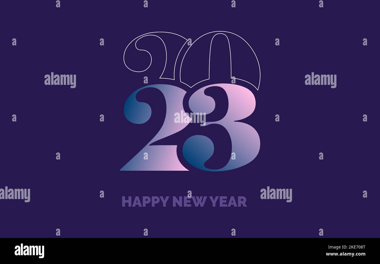 Happy New Year 2023 Text Design For Brochure Design Template Card