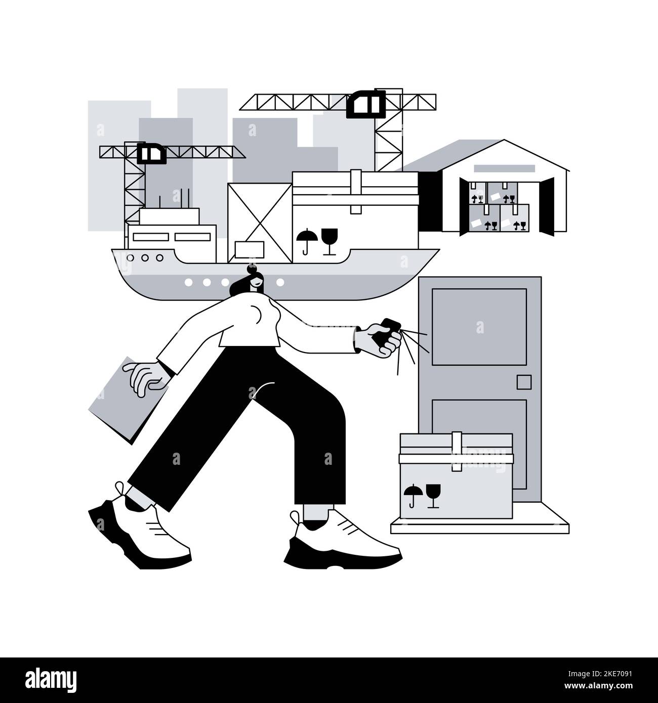 Inland container depot Stock Vector Images - Alamy