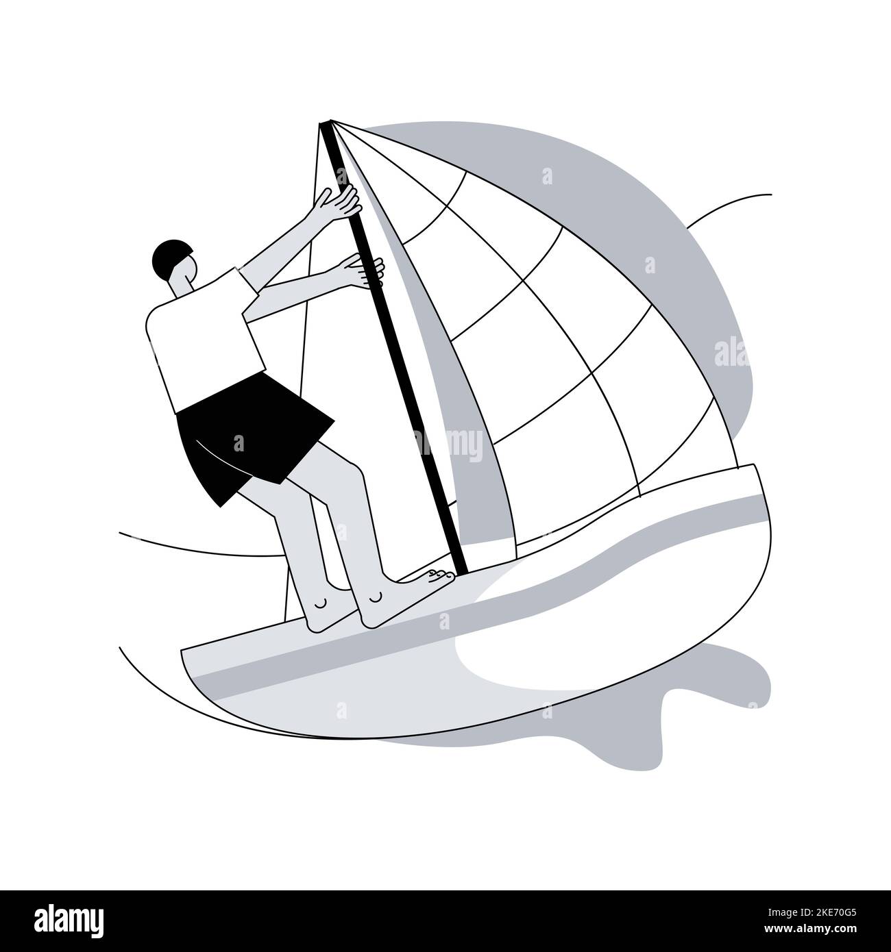 Sailing abstract concept vector illustration. Sailing boat, water sport ...