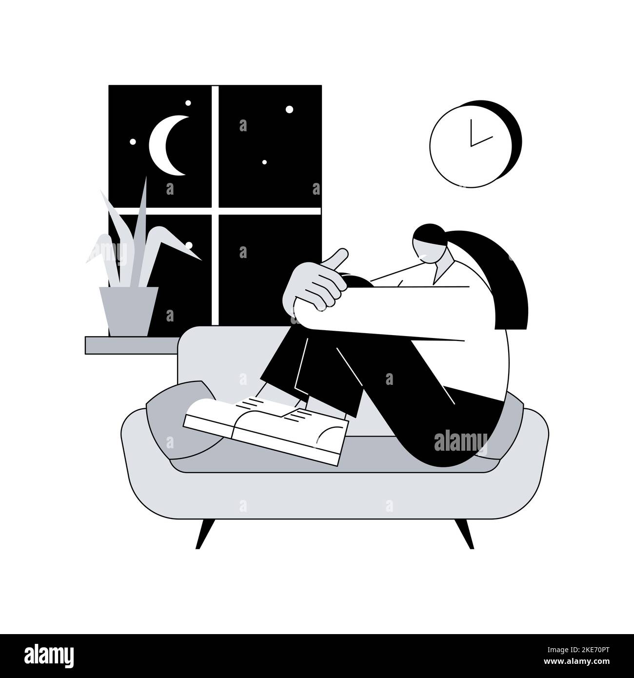 Sleep disturbances abstract concept vector illustration. Insomnia ...