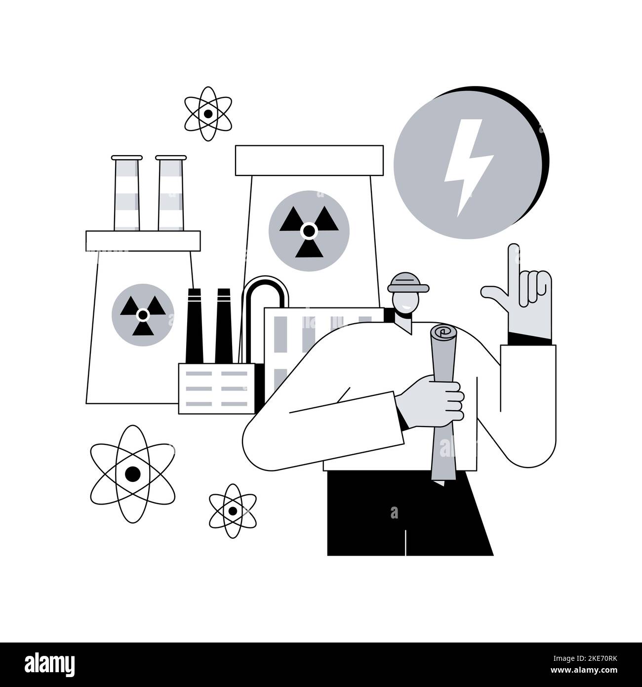 Nuclear energy abstract concept vector illustration. Nuclear power ...