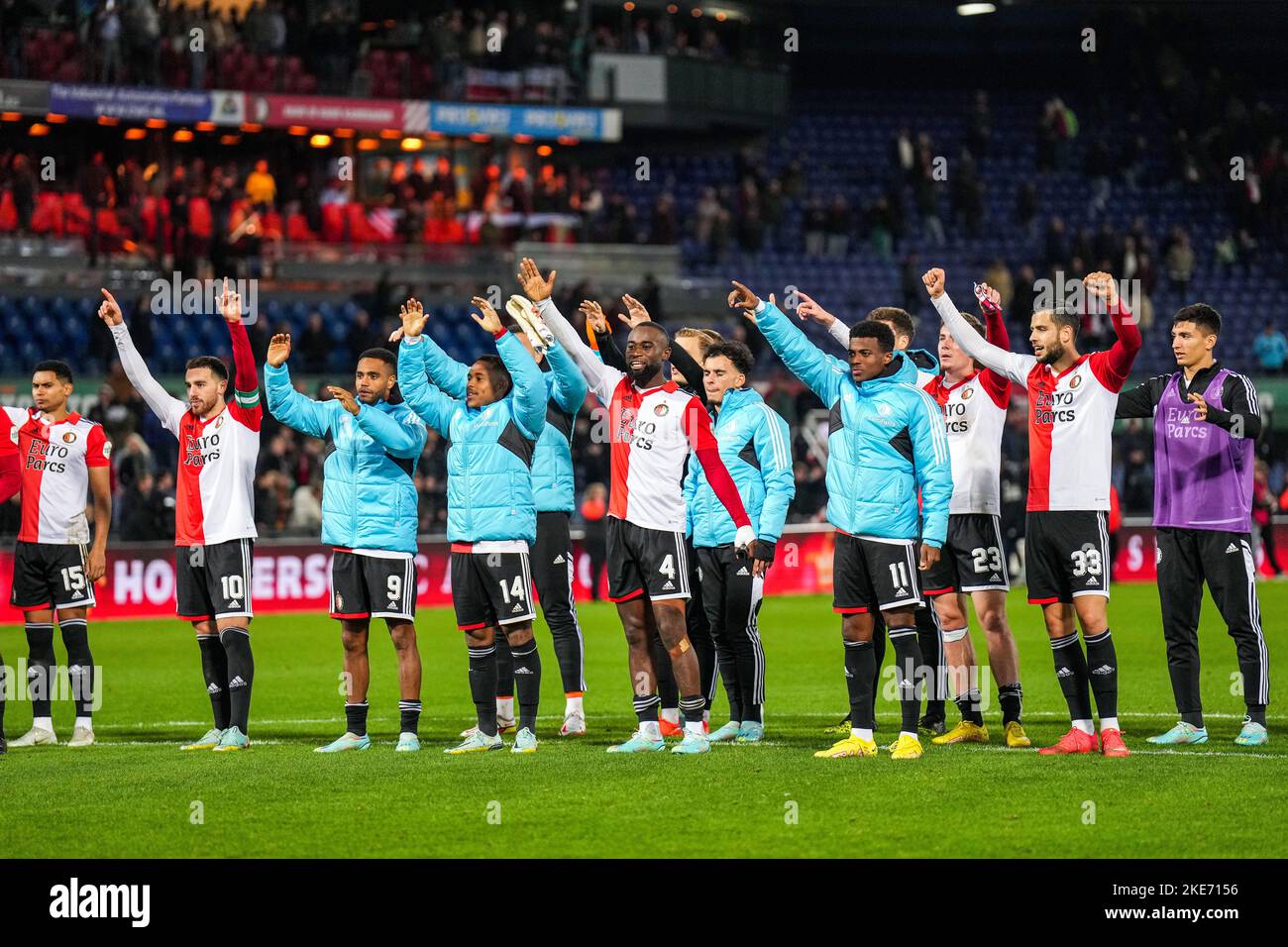 Rotterdam - Players of Feyenoord celebrate the win during the match ...
