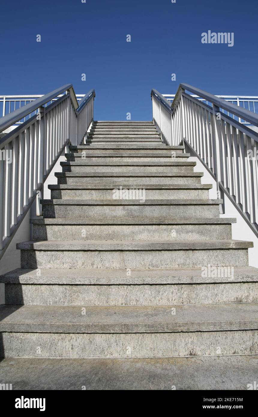 Ascending Stairs Towards Blue Sky - symbol to infinity or success Stock ...