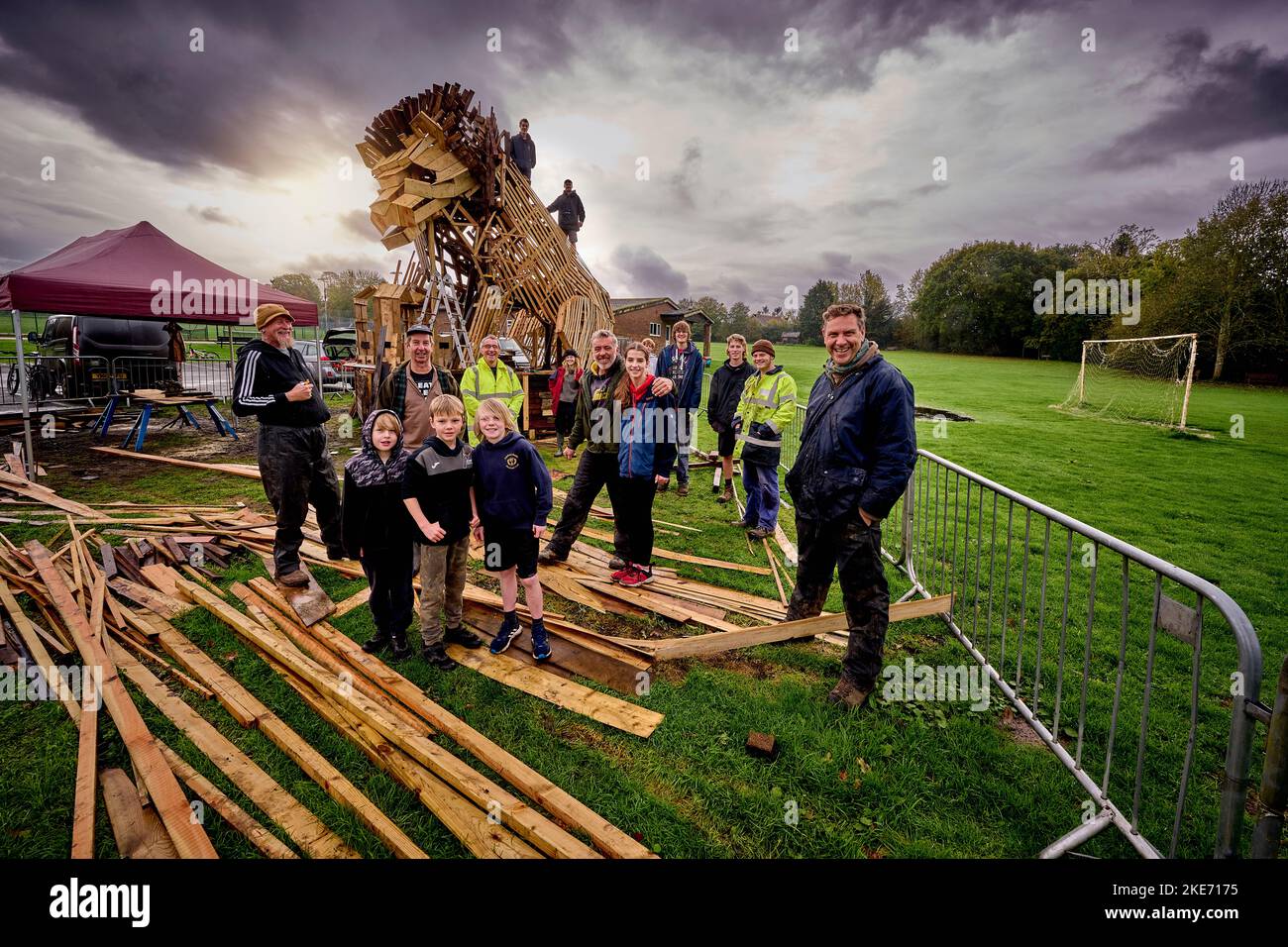 East Hoathly, UK. 10th Nov, 2022. East Hoathly's bonfire sculpture ...