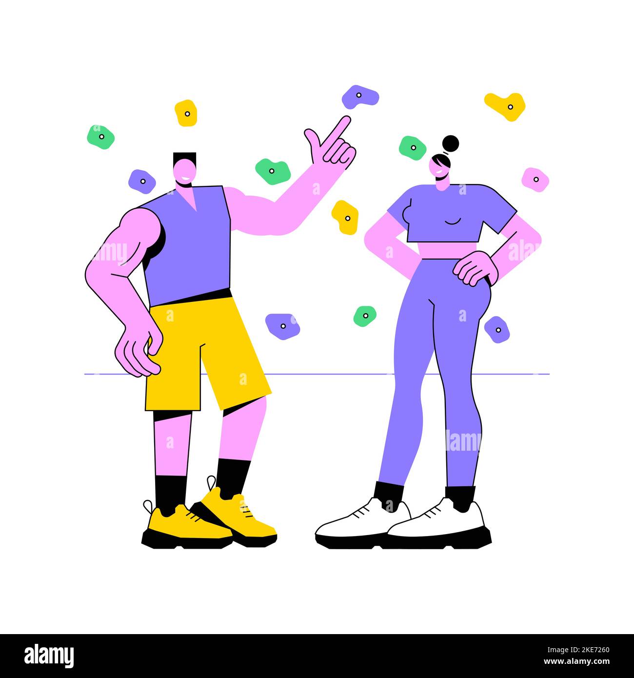 Personal instructor isolated cartoon vector illustrations. Young girl ...