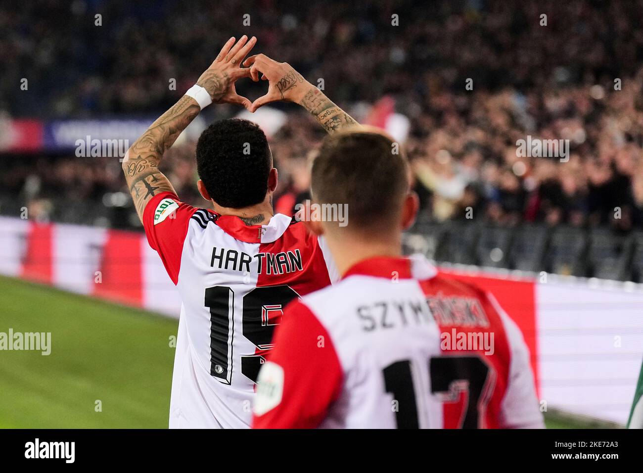Rotterdam - Quilindschy Hartman of Feyenoord celebrates the 1-0 during ...