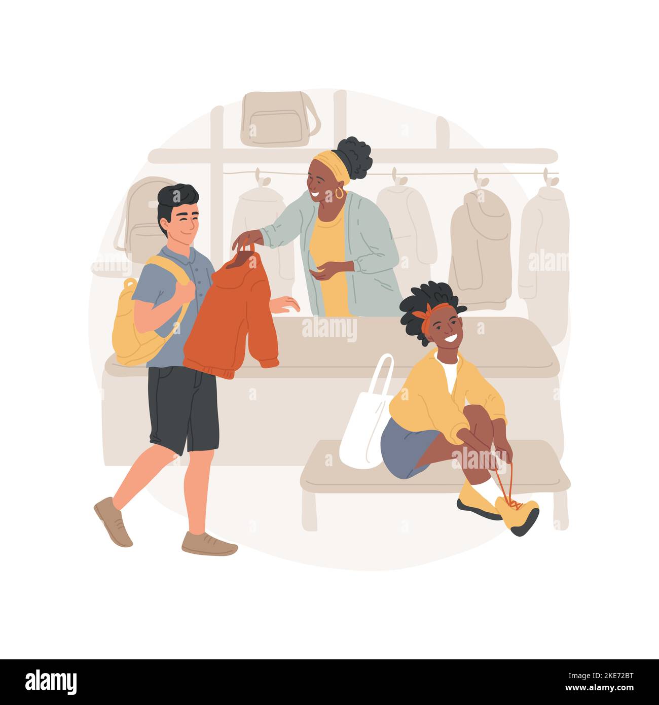 Cloakroom isolated cartoon vector illustration. Education system ...