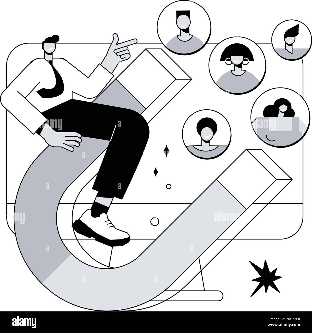 Find leads abstract concept vector illustration. Generate sales leads ...