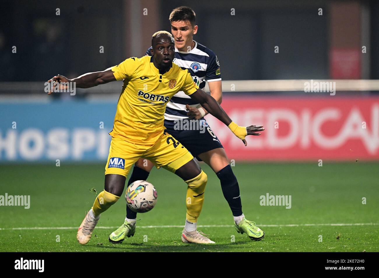ISTANBUL - (lr) Ali Sowe of MKE Ankaragucu, Loret Sadiku or Kasimpasa ...