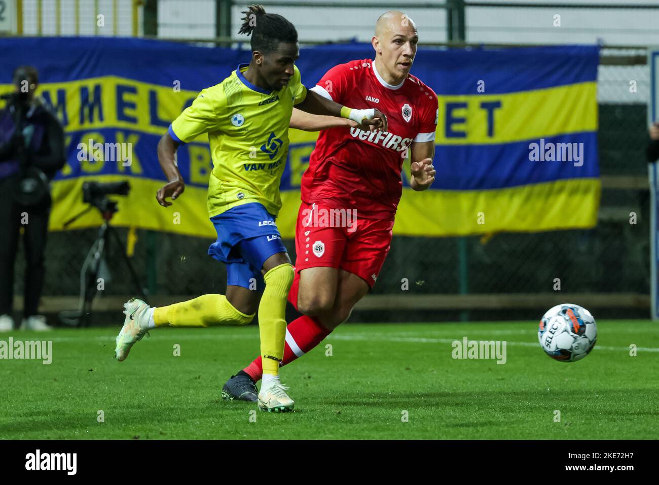 Beveren, Belgium, 10 November 2022, Beveren's Taofeek Ismaheel and ...