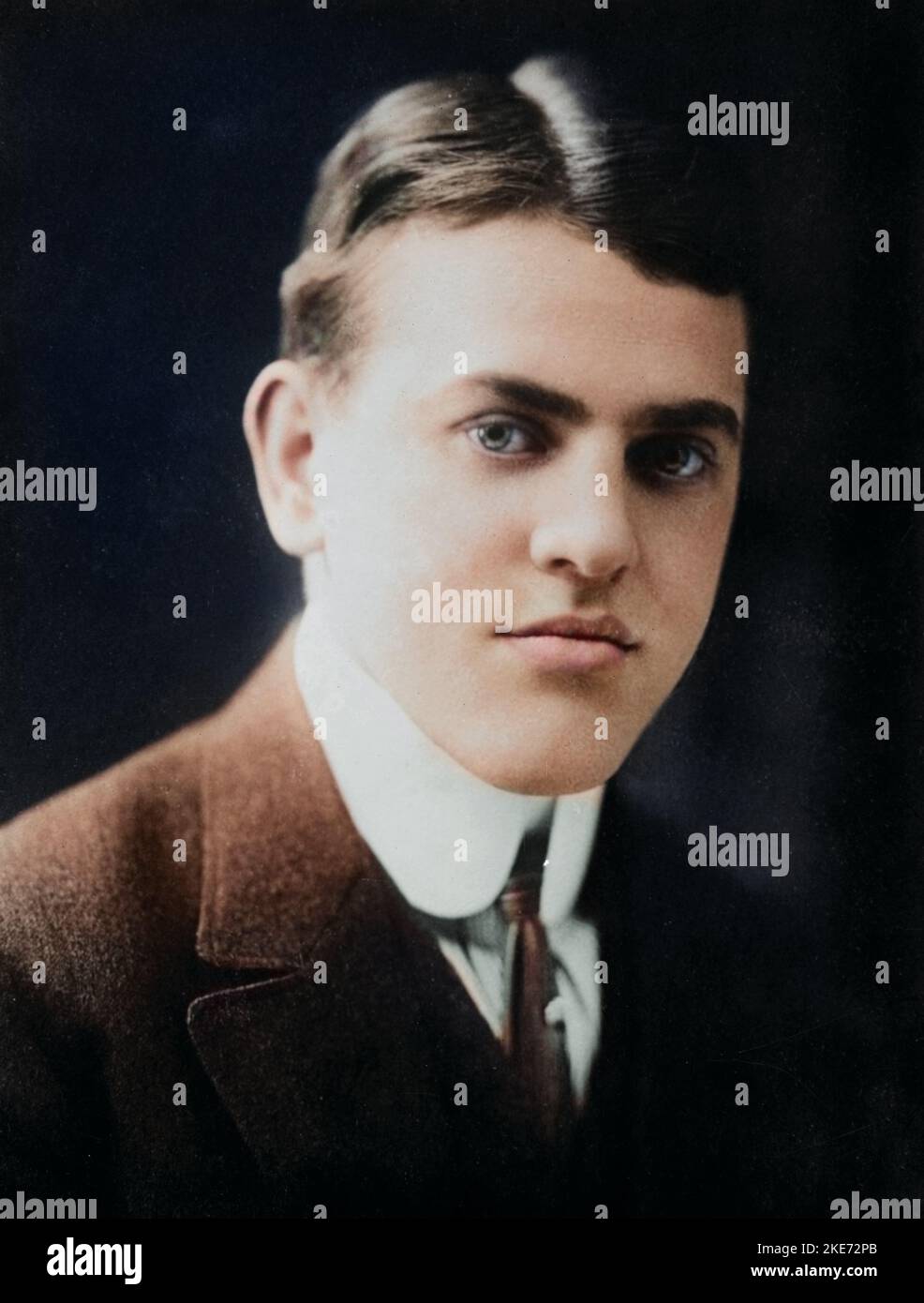 William Hoppe portrait colorized. Willie Hoppe Stock Photo - Alamy