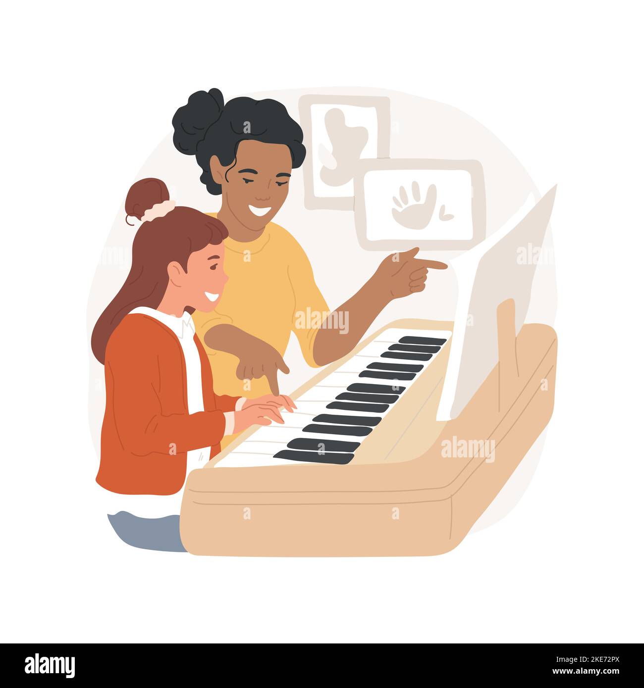 Learn note staff and keys isolated cartoon vector illustration. Child ...