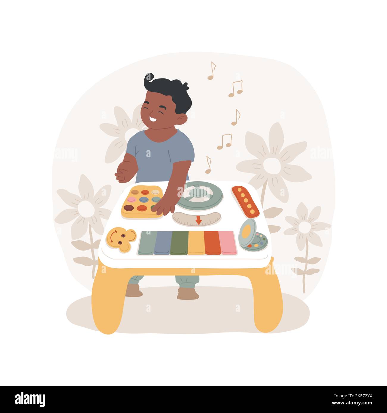 Learning activity table isolated cartoon vector illustration. Little ...