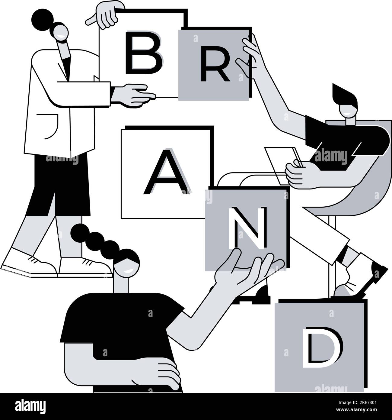 Brand building abstract concept vector illustration. Building brand ...