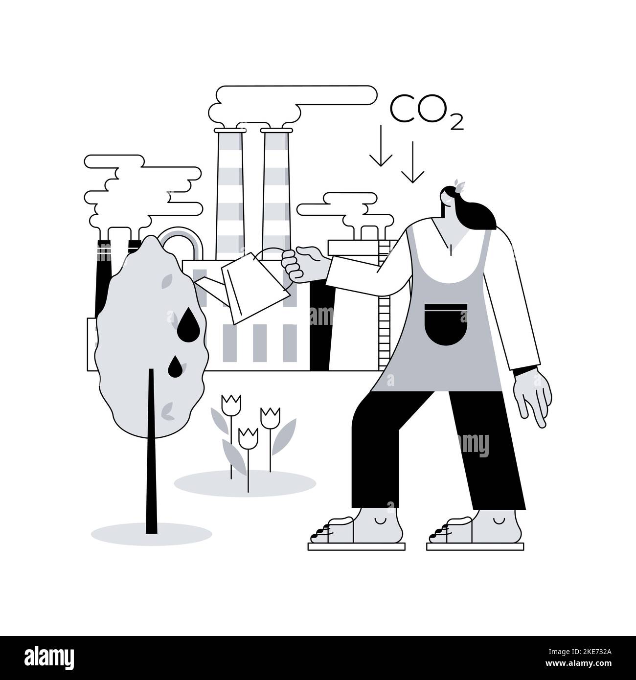 Reduction of gas emissions abstract concept vector illustration. Co2 ...