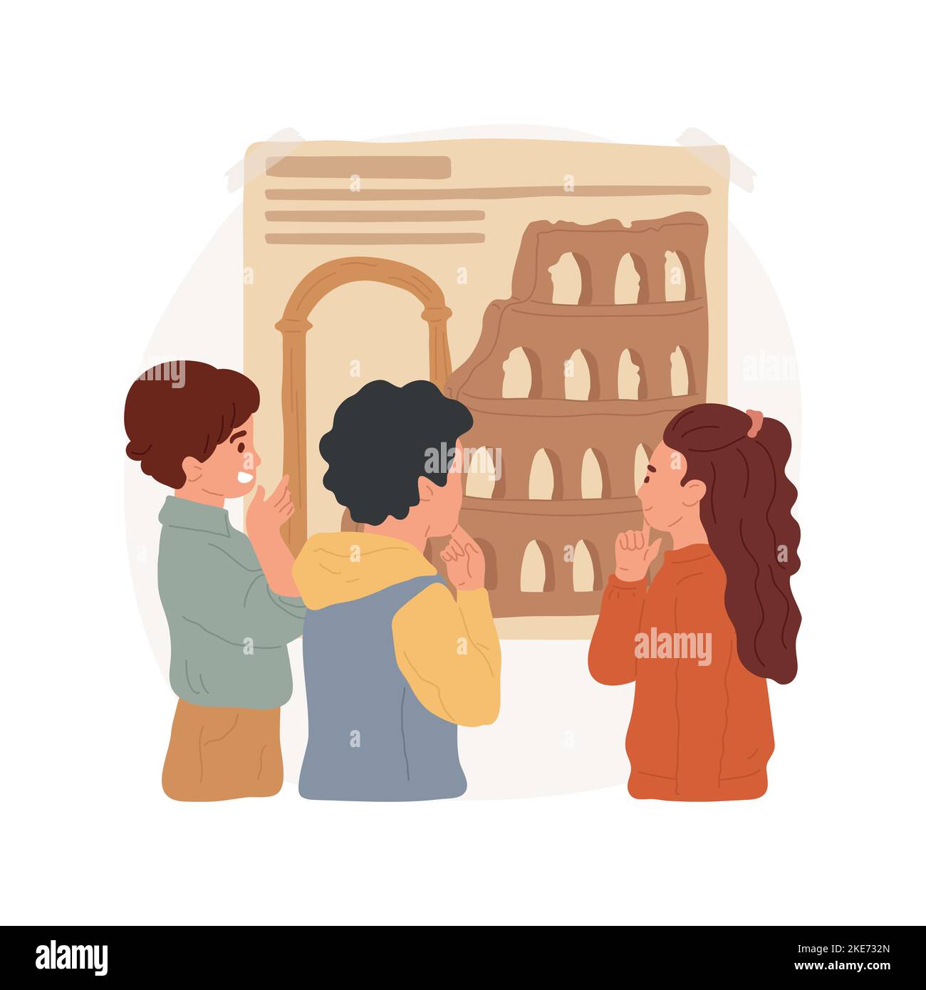 Learn about ancient civilizations isolated cartoon vector illustration ...