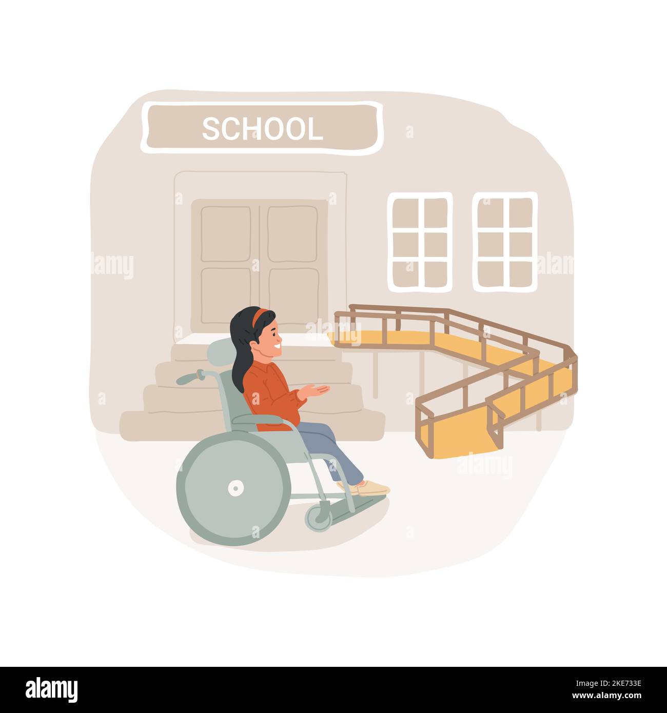 Wheelchair ramp isolated cartoon vector illustration. Inclusive school ... Wheelchair ramp isolated cartoon vector illustration. Inclusive school ...