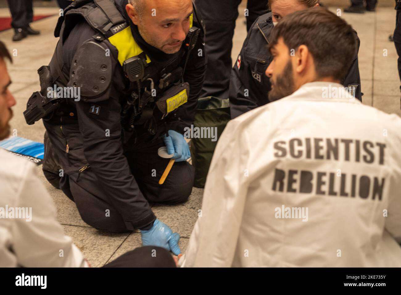 Berlin, Germany - October 16 2022: Scientist rebellion group protest ...