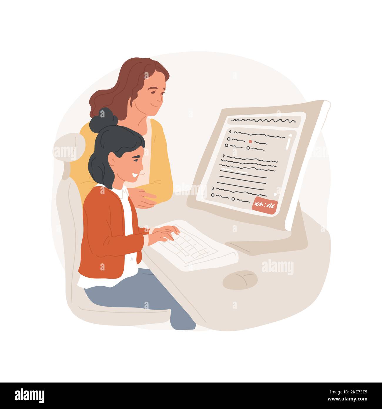 Online examination isolated cartoon vector illustration. Testing and ...