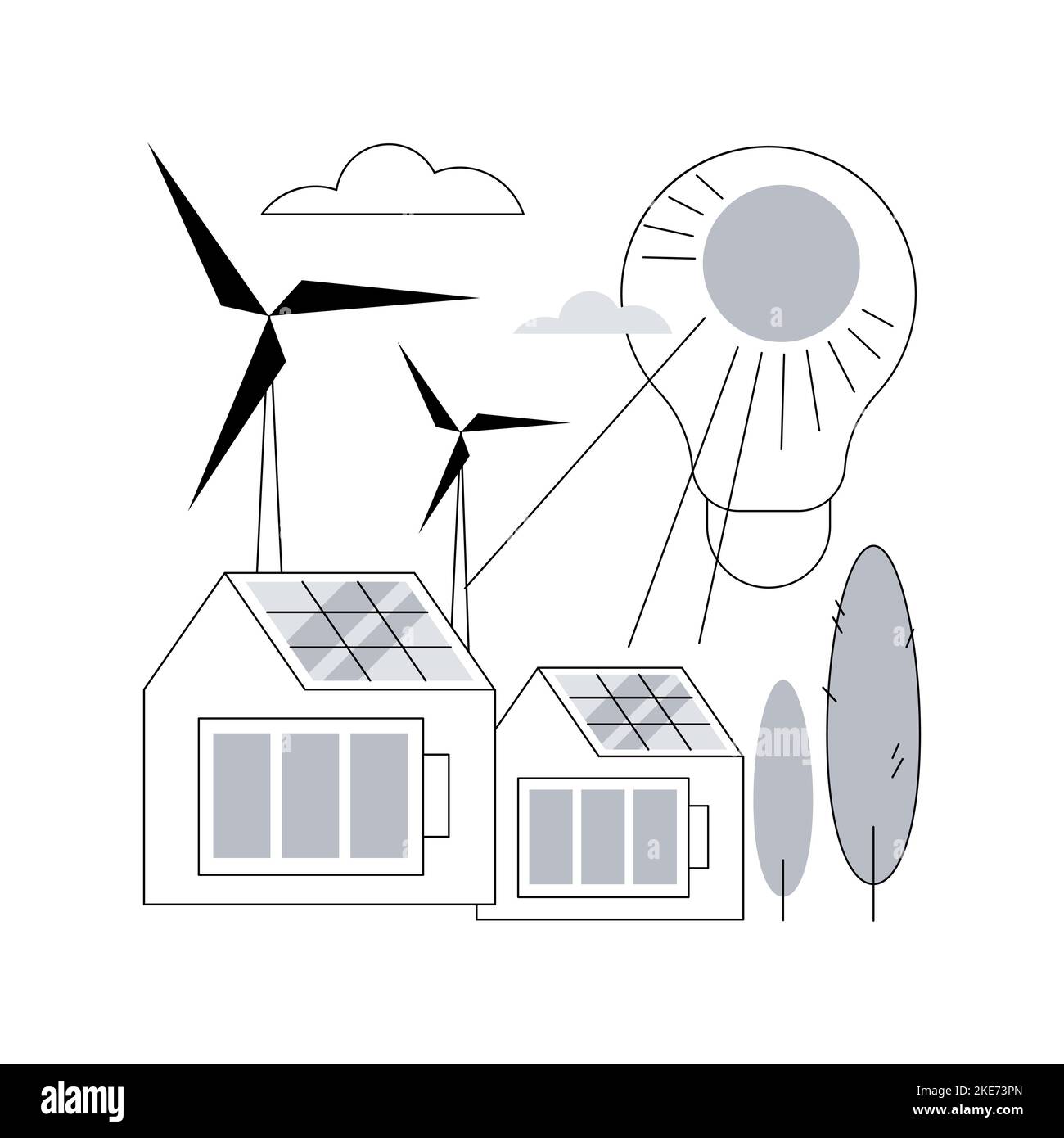 Alternative energy abstract concept vector illustration. Green alternative energy technologies ...