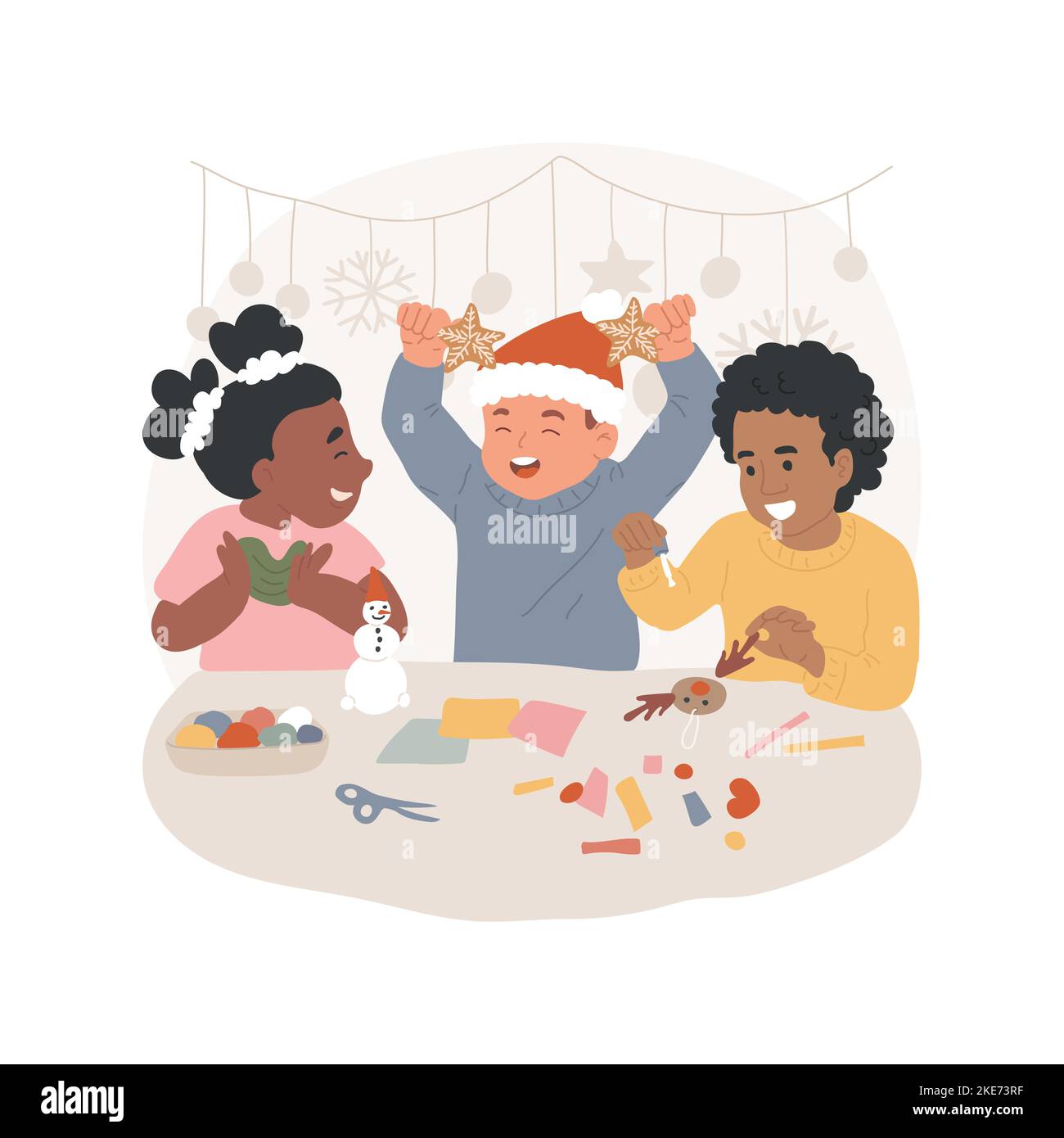 Kids making crafts Stock Vector Images - Alamy
